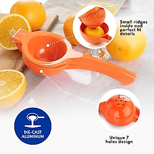New Star Foodservice 42863 Enameled Aluminum Orange Squeezer, Orange