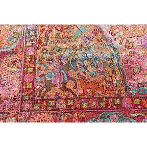 Unique Loom Baracoa Collection Area Rug - Rumba (8' 4" x 10' Rectangle, Red/ Brown)