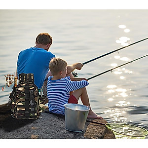 MATEIN Fishing Backpack Tackle Bag, Small Convertible Fishing Sling Bag Tackle Box with Rod Holder, Fishing Gifts for Men, Water-Resistant Tackle Storage Bags Hold Fish Gear Accessories, Camouflage