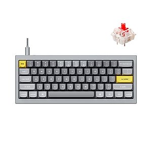 Keychron Q4 Wired Custom Mechanical Keyboard, QMK/VIA Programmable Macro, Full Aluminum, Hot-Swappable Gateron G Pro Red Switch, 60% Layout Double Gasket Compatible with Mac and Windows - Gray