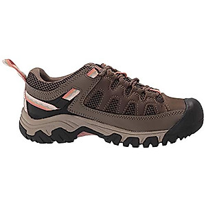 KEEN Women's Targhee Vent Low Height Breathable Hiking Shoes, Stone Gray/Brick DuST, 10.5