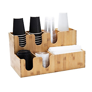 Mind Reader Condiment Station, 7 Compartments, Brown