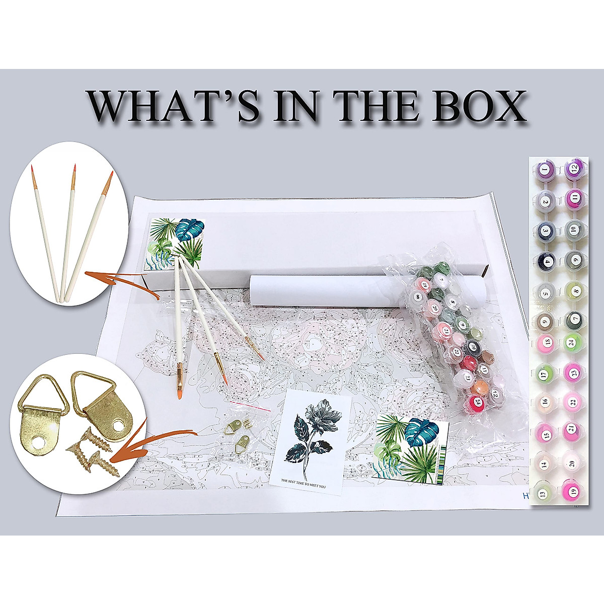 Artmaple Paint by Number for Adults Beginner Kids CANVAS ONLY, Ideal Gift Choice for Birthday,Anniversary or Any Festival. DIY Acrylic for Decor Canvas Roll (16x16inch, Tropical)