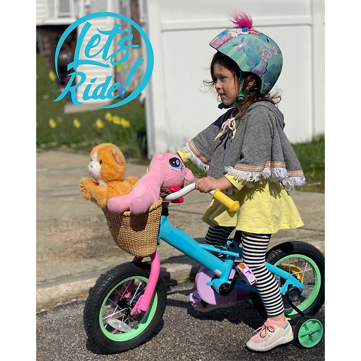 JOYSTAR 14 Inch Kids Bike for 3 4 5 Years Girls 14" Toddler Girl Bicycle with Training Wheels and Coaster Brake for 3-5 Years Kids 85% Assembled Macarons