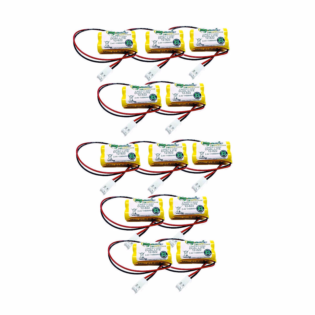 12PC Dual-Lite 12-822,012-0822,12-822E Replacement Battery
