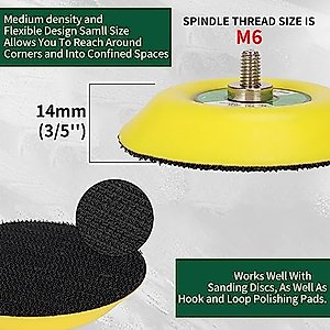 2Pcs 3" Hook and Loop Backing Pads for Orbital Sander M6 Threads Polishing Buffing Plate for Dual Action Car Polisher