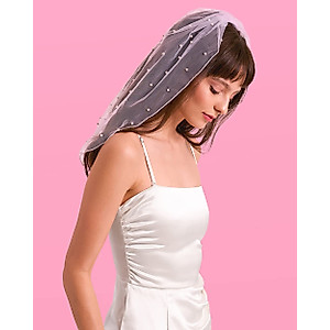 xo, Fetti Bachelorette Party Pearl Bridal Veil | Headband Decorations, Bride To Be Gift, Wedding