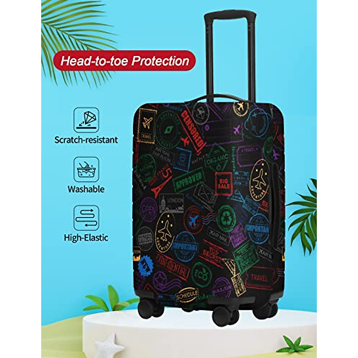 URBEST Luggage Cover Protector Suitcase Anti Scratch Dirt Covers, Fits 18"-22" Luggage Passport Visa