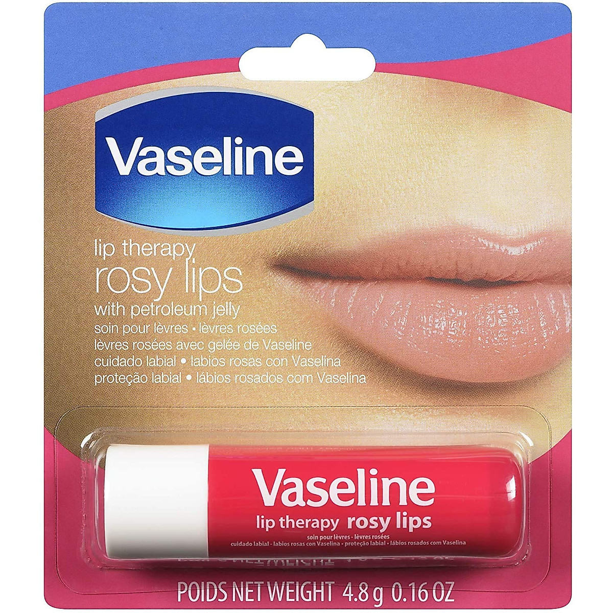 Vaseline Lip Therapy Stick with Petroleum Jelly (Rosy, 0.16 Ounce (Pack of 2))