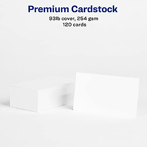 Avery Two-Side Printable Clean Edge Business Cards for Inkjet Printers, White, Matte, Pack of 120 (28877)