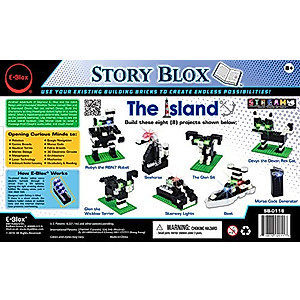 E-Blox Stories Blox Builder - The Island LED Light-Up Building Blocks Stories Toy Set for Kids Ages 8+