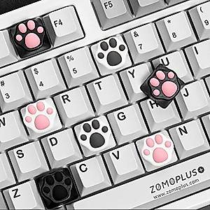 Custom Gaming Keycaps Machinery Keyboard keycaps Cat paw Shape ABS Base for ESC Key, Cat Claw for Cute Keyboard (Black/Pink)