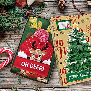 12 Large Christmas Gift Wrap Boxes bulk with Lids, 12 tissue paper and 80 Count Foil Christmas Tag Stickers for wrapping oversized Clothing (Robes, Sweater, Coat, Shirts) and Xmas Holiday Present