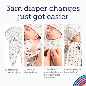 Magnetic Me Footie Pajamas Soft Modal Baby Unisex Sleepwear Quick Magnetic Fastener Sleeper Wind Chime 0-3 Months