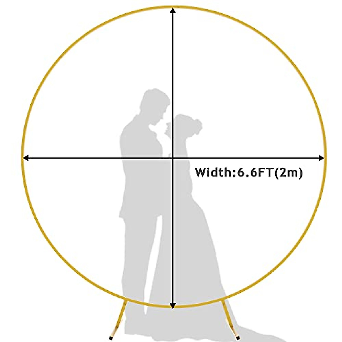 Wokceer Round Backdrop Stand 6.5FT Circle Balloon Arch Frame, Gold Circle Backdrop Stand Metal Wedding Arch Stand for Wedding Birthday Party Bridal Shower Anniversary Ceremony Decoration