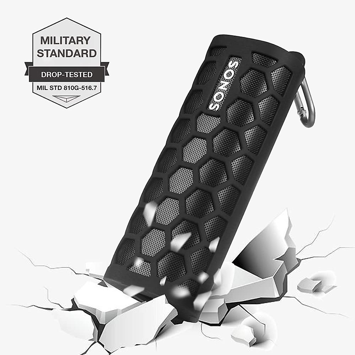 AZTOPA Silicone Case Protective Skin Sleeve Cover for Sonos Roam Portable Bluetooth Speaker - Black