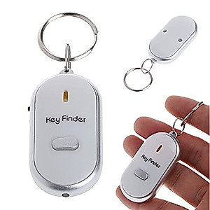 Whistle Key Finder, Voice Control Anti-Lost Device, LED Light Torch Remote Flashing Beeping Locator Remote Sonic Keychain for The Elderly Key Anti Lost Alarm Tracker