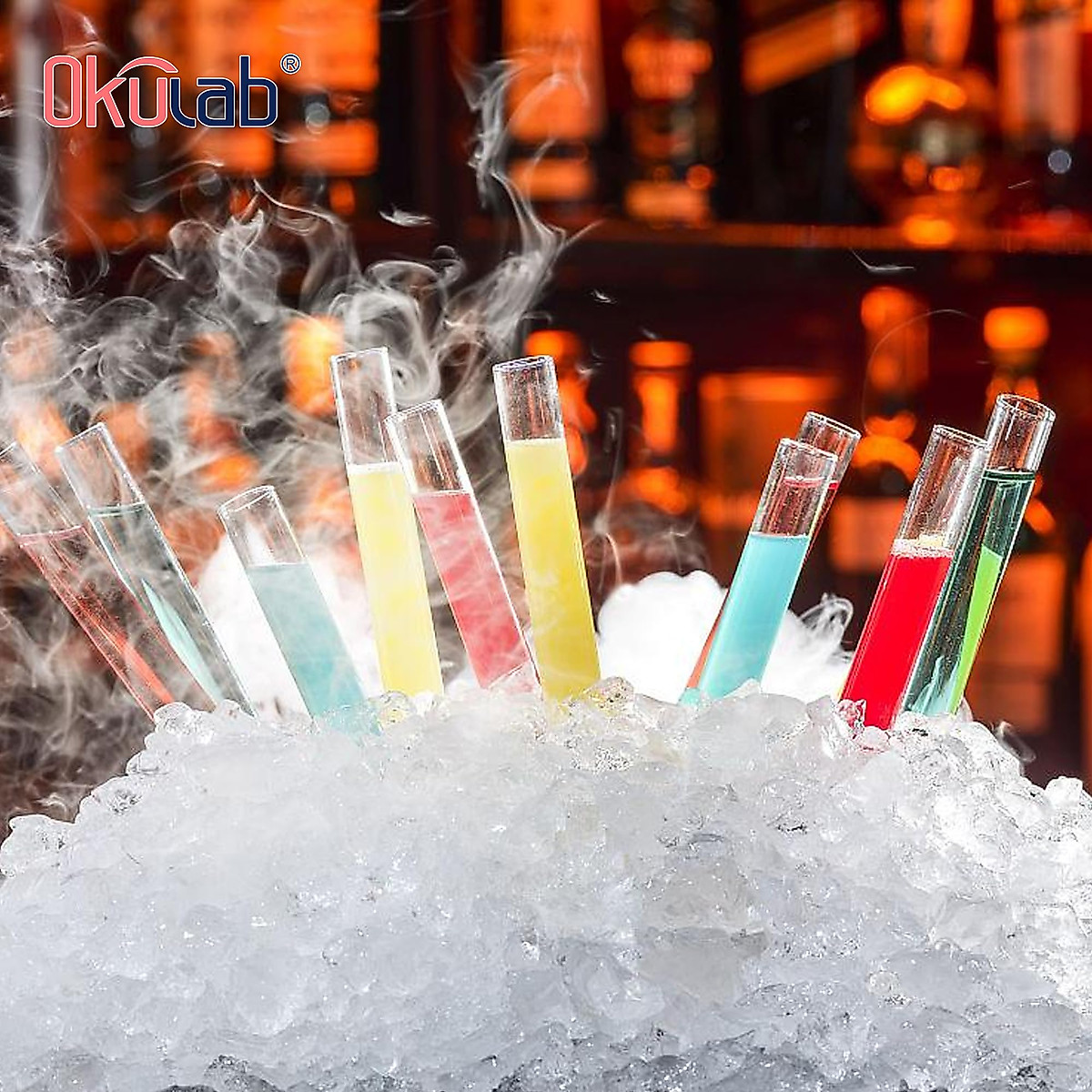 Okulab Clear Glass Test Tubes 50PCS, 16x150mm (20ml) Glass Test Tube with Cap and Brush for Scientific Plants, TTGS02A50