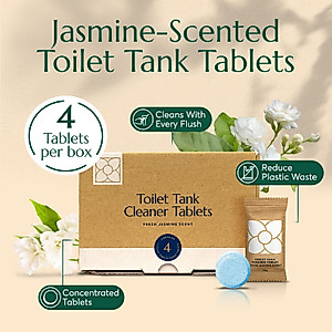 CLEANOMIC - Toilet Tank Cleaner Tablets (4 Pack) - Toilet Tablets for Tank, Toilet Cleaner Tablets, Toilet Cleaner Refill Pads, Toilet Bowl Cleaners, Household Toilet Cleaners