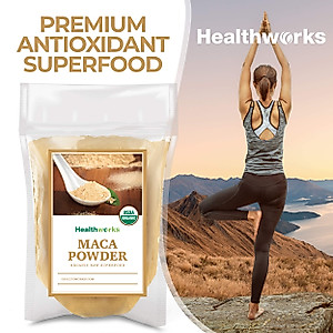 Healthworks Maca Powder Raw (32 Ounces / 2 Pounds) | Certified Organic Flour Use | Keto, Vegan & Non-GMO | Premium Peruvian Origin | Breakfast, Smoothies, Baking & Coffee