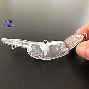 10pcs Unpainted Crank Bait Fishing Lure Body 3 3/5 Inch 3/10 OZ Blank Lures 8069