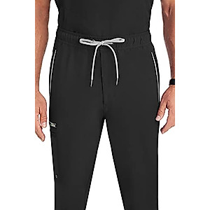Healing Hands 6 Pocket Mens Scrubs Pant HH360 9171 Noah Cargo Scrub Pant for Men Full Elastic with Drawstring Black MSH