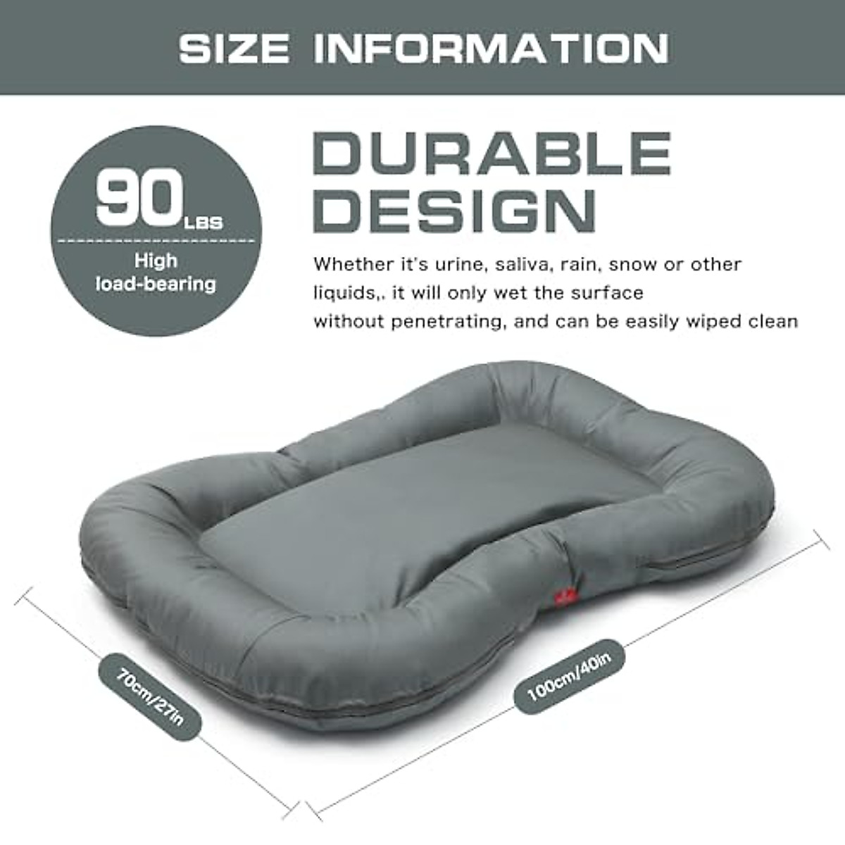 safbuyoon Dog Bed, Dog Crate Mat, Pet Bed Mat for Lage Dog, Non-Slip, Washable, Warm and Soft PP motton Pet Mat for Indoor, Crate, Travel (Large)