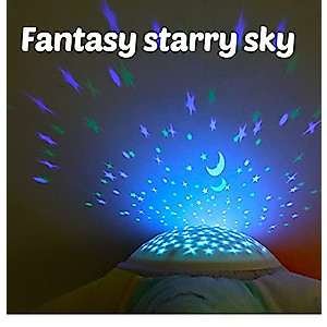 Konig Kids Baby Musical Sleep Soothers with Star Projector, Travel Soothing Sound Machine, Portable Plush Sleep Aid for Toddlers with Soothing Night Light, 10 Lullabies, White Noise, Auto Power Off