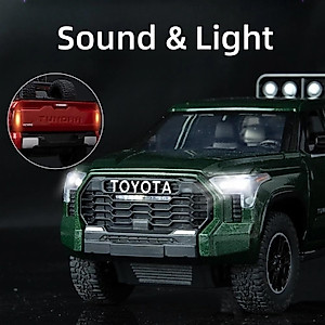 VIOLK 1/24 Suitable for Toyota Tundra TRD Model Pickup Truck Off-Road die-cast Alloy Miniature Toy car Pull-Back Sound and Light Series Men's Gift (Color : Red)
