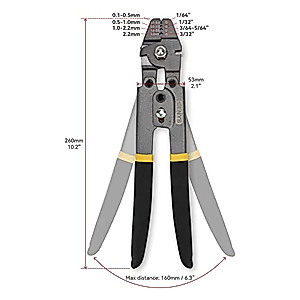 CENYB Up To 2.2mm（3/64 1/16 5/64 Inch） Teflon Coating Anti-Rust and Anti-Corrosion Wire Rope Crimper Fishing Crimping Tool