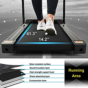 FYC Folding Treadmills for Home - 2.25HP Electric Treadmill 265 LBS Weight Capacity, Easy Assemble with Incline/LCD Display, Portable Running Walking Workout for Home Gym Saver Space