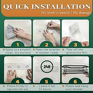 BTSD-home Shower Caddy Bathroom Organizer 5 Pack Rustproof Shower Rack Adhesive Shower Shelves with 4 Hooks, 2 Soap Holder, 1 Toothbrush Holder, Stainless Steel for Home Decor Bathroom Accessories