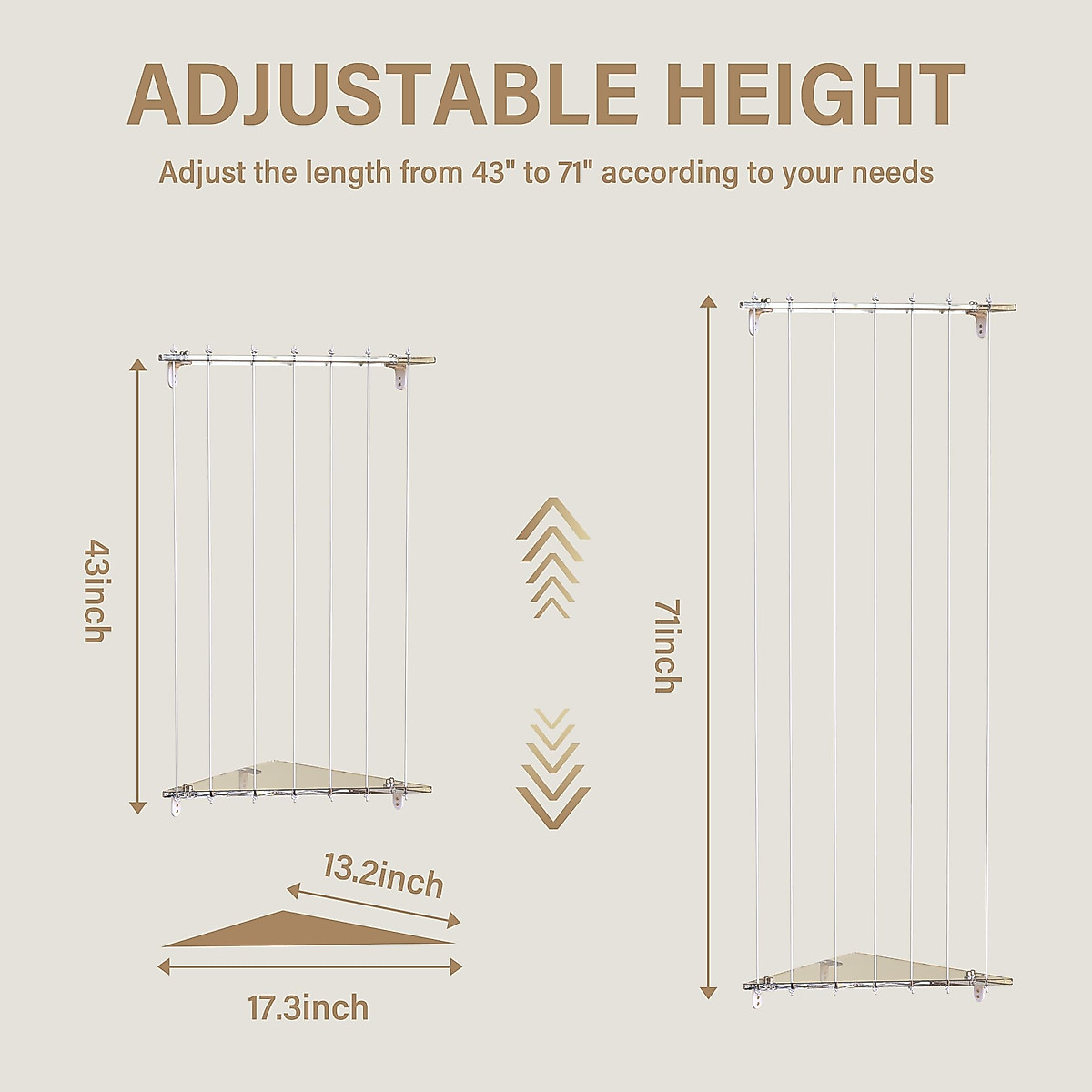 NBTORCH Acrylic Stuffed Animal Storage - Large Stuffed Animal Hammock Corner Holder with Adjustable Length for Nursery Play Room Bedroom Kid Room