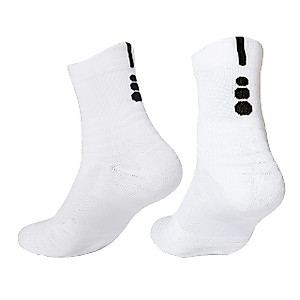 Athletic Crew Socks - Moisture Wicking Control Comfort Fit Cushioned socks with Arch Compression 3-Pairs