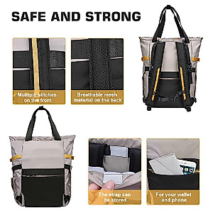Diaper Bag Backpack,Baby Bag with Portable Changing Pad Insulated Pockets Waterproof Diaper Bag Tote for Mom Dad Women Boy Girl Stroller Diaper Backpack,Mommy Bag Large Capacity Nappy Bag Beige