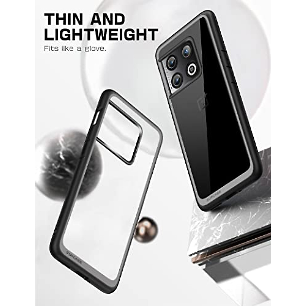 SUPCASE Unicorn Beetle Style Series Case Designed for OnePlus 10 Pro 5G (2022 Release), Premium Hybrid Protective Clear Case (Black)