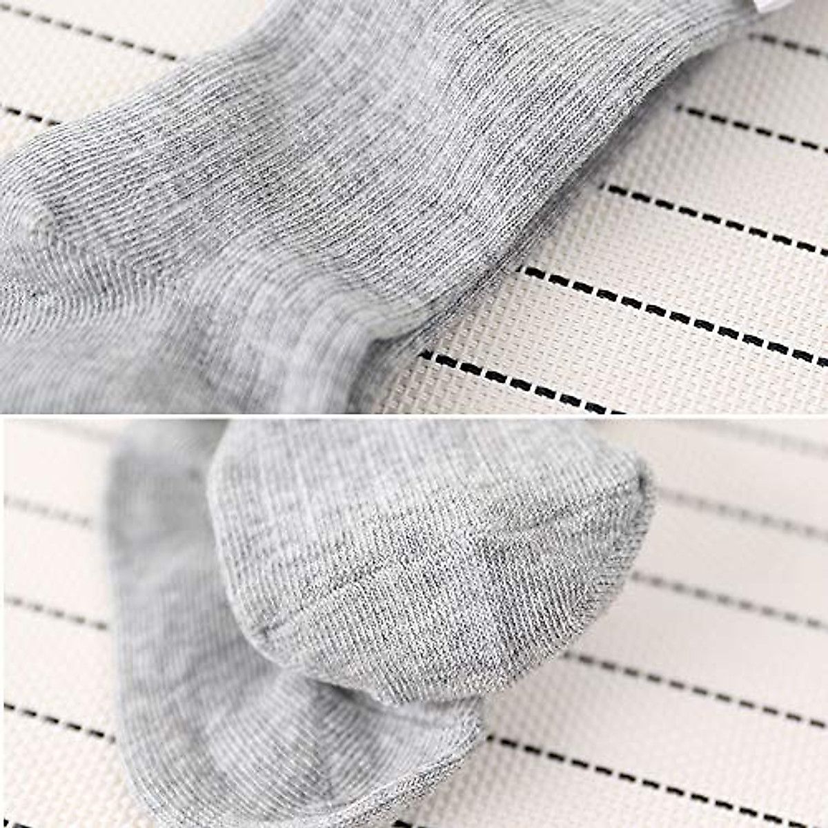 BSMTEBN 5Pairs Baby Kids Cotton Soft Breathable Knee-High Over Calf Socks Girls Striped Bowknot Bow Cute School Socks Infant Newborn Leg Warmers Stockings (M(2-4 Years))