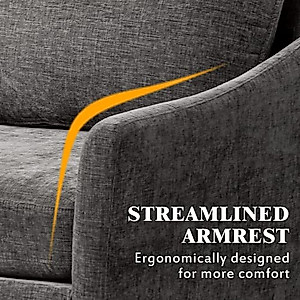 MELLCOM Modern U Shaped 6-seat Sectional Sofa Couch, Convertible Chenille Modular Sofa, Reversible Sleeper Couch with Chaise Lounge and Ottoman for Living Room, Grey