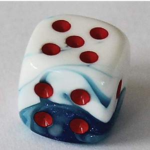 Chessex Dice D6 Sets: Gemini Astral Blue/White/Red - 12Mm 6 Sided Die (36) Block of Dice