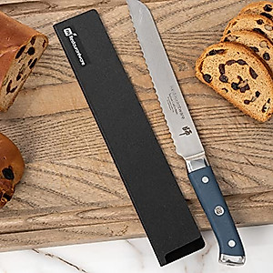 Restaurantware Sensei 12 x 2 Inch Knife Sleeve, 1 BPA-Free Knife Protector - Fits Chef Knife, Felt Lining, Black Plastic Knife Blade Guard, Durable, Cut-Proof