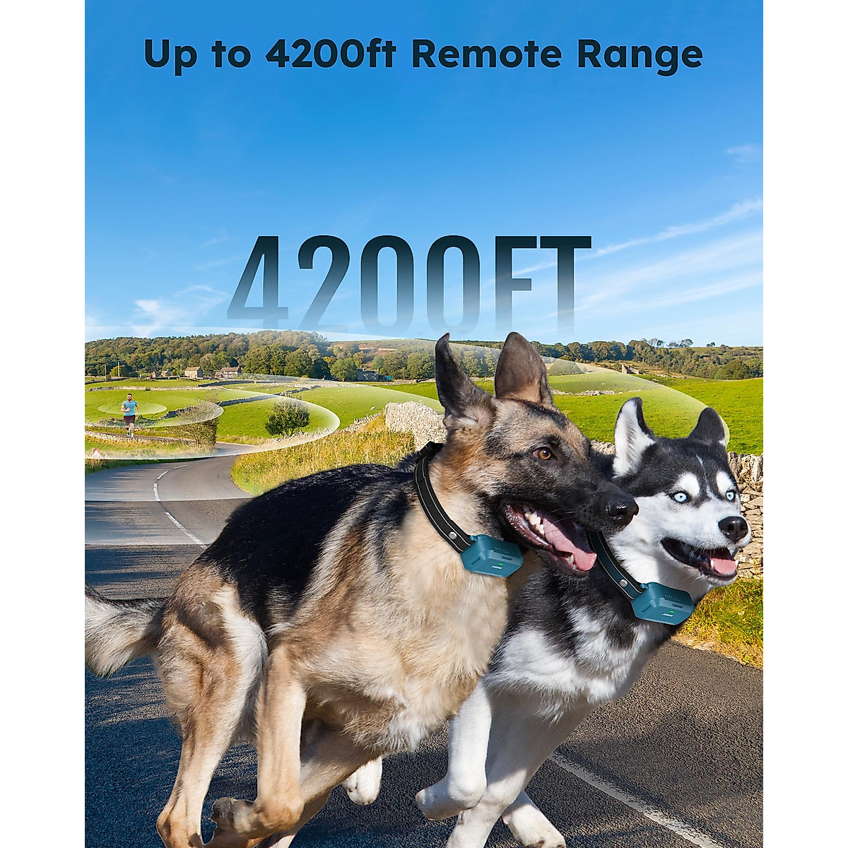 Jugbow Dog Shock Collar 2 Dogs - 4200FT Dog Training Collar with Remote, IPX8 Waterproof E Collar for Dogs Training Rechargeable Collars for Large Medium Small Dogs (10-120lbs)