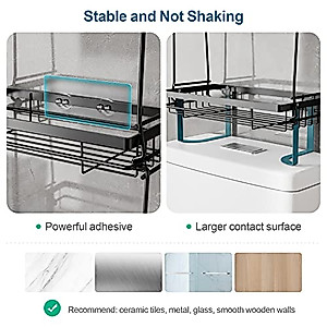 iSPECLE Over The Toilet Storage, 3 Tier Over Toilet Bathroom Organizer No Drilling Toilet Storage Easy to Install, Add Space for Small Bathroom, Black