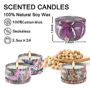Wfmolcand 24 Pack Scented Candles Gift Set for Women, 2.5 oz Aromatherapy Candle Gift Sets for Mom,Soy Candle Set for Mother, Women, Friends and Coworkers