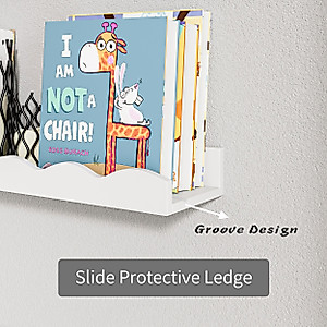 Floating Shelves for Wall Décor Set of 4 Nursery Book Shelves Bathroom Shelves Over Toilet Wall Shelf for Books, Plants, Toys, Photo Frames, Picture Ledge-White