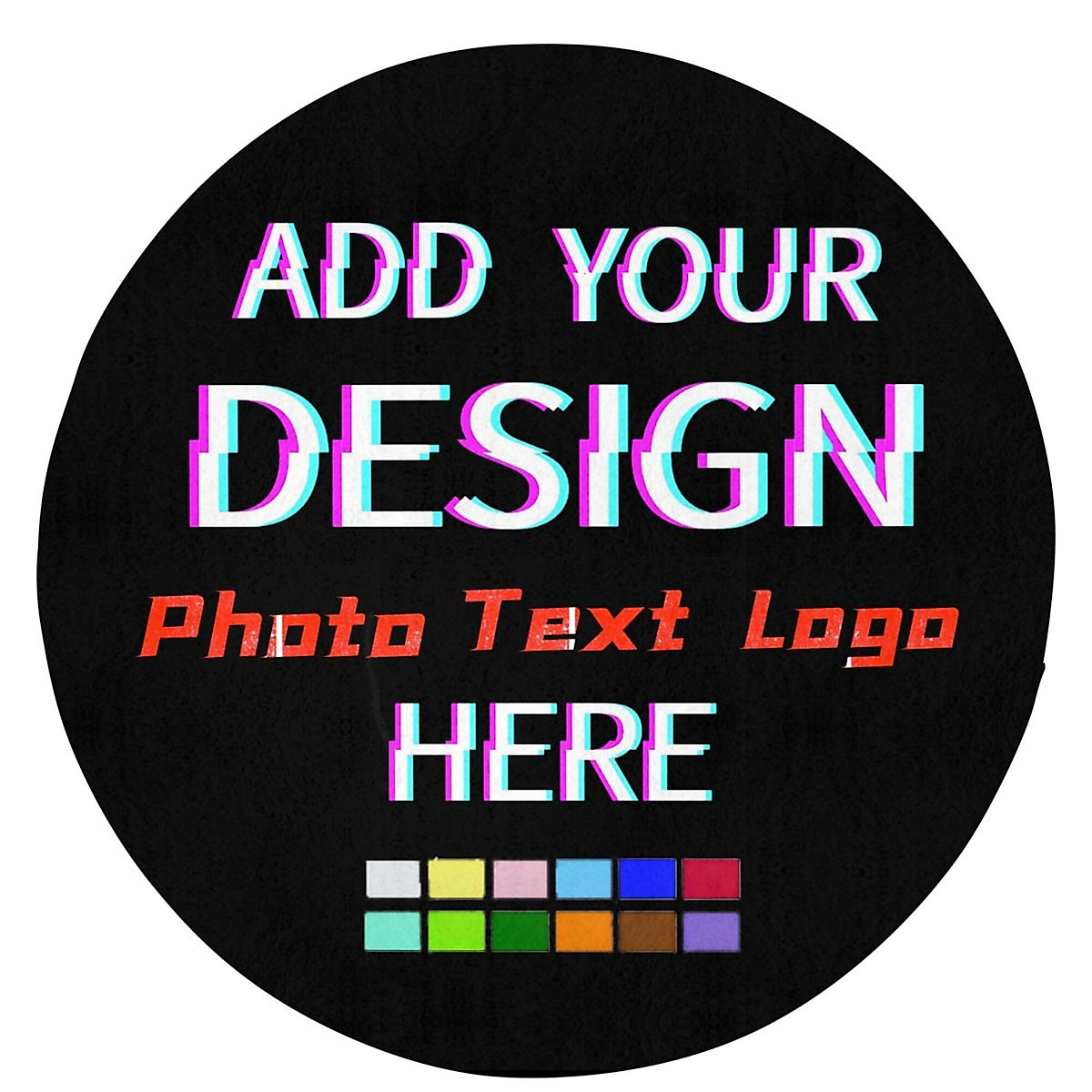 buxvhre Custom Round Floor Mat Personalized Bath Mat Add Your Photo Text Non-Slip Bath Rug Door Mat for Home Kitchen Bedroom Office Garden