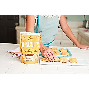 Livlo Keto Biscuit & Bread Mix - Low Carb & Gluten Free Baking Mix - 2g Net Carbs - Fast, Easy and Delicious Keto Friendly Food - 10 Servings - Classic Butter Biscuits