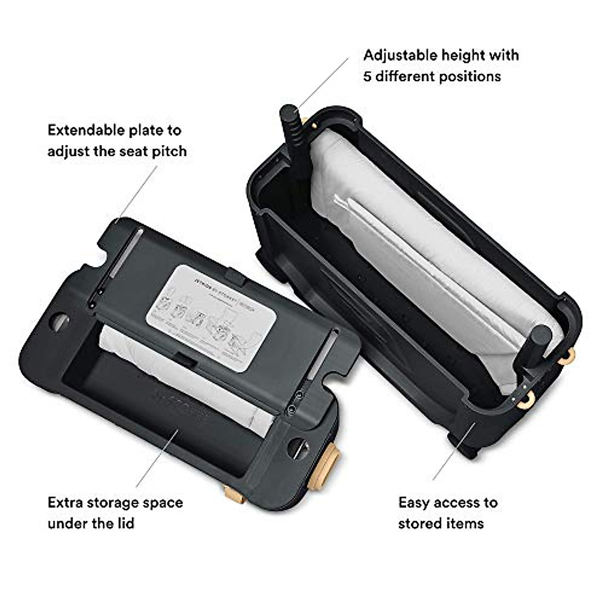 JetKids by Stokke BedBox, Lunar Eclipse - Kid's Ride-On Suitcase & In-Flight Bed - Help Your Child Relax & Sleep on the Plane - Approved by Many Airlines - Best for Ages 3-7