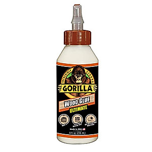 Gorilla Ultimate Waterproof Wood Glue; 8 Ounce; Natural Wood Color; (Pack of 2)