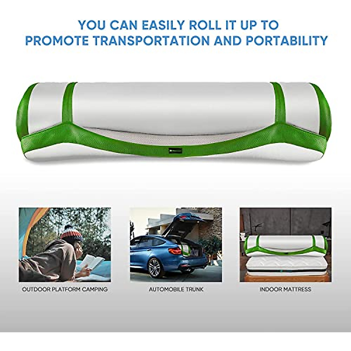 FLEXPEDIC 2 Inch Mattress Topper Twin, Green Tea Infused Memory Foam Mattress Topper, Double Sides Cooling Mattress Pad, Pressure Released Mattress Topper with Non-Slip Ventilated Soft Fabric Cover