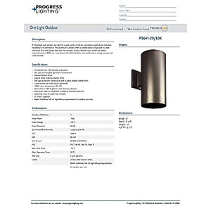 Progress Lighting Cylinder Collection 6" Modern Outdoor LED Wall Lantern Light Antique Bronze